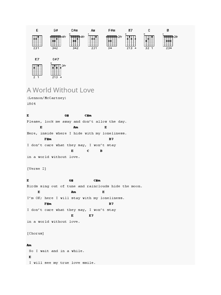 A World Without Love | PDF | Song Structure | Songs Written