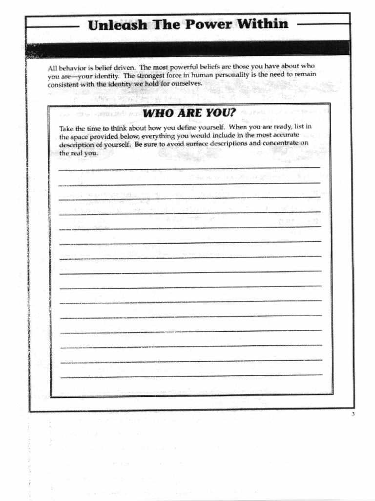 Anthony Robbins - Unleash The Power Within - Workbook | PDF