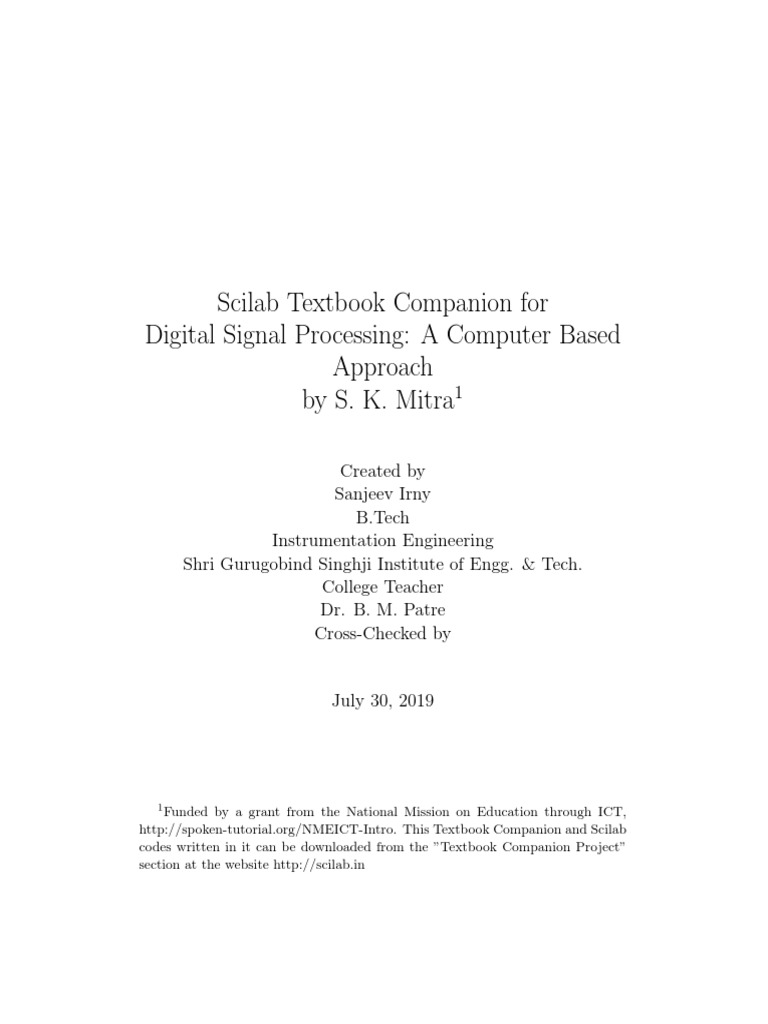 Digital Signal Processing - A Computer Based Approach - S. K. Mitra | PDF | Discrete Fourier ...