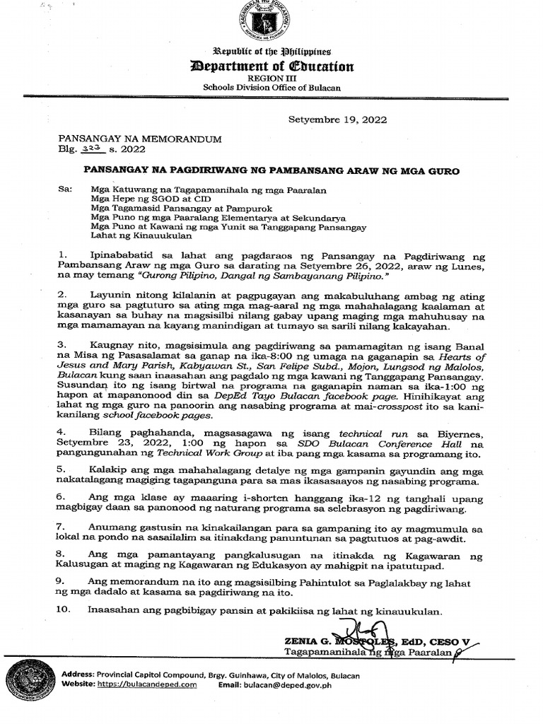 Div Memo No. 323 S. 2022 | PDF