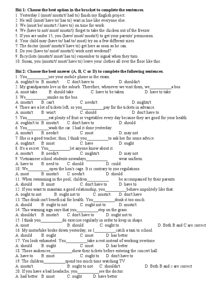Bài T P B TR Unit 1 | PDF