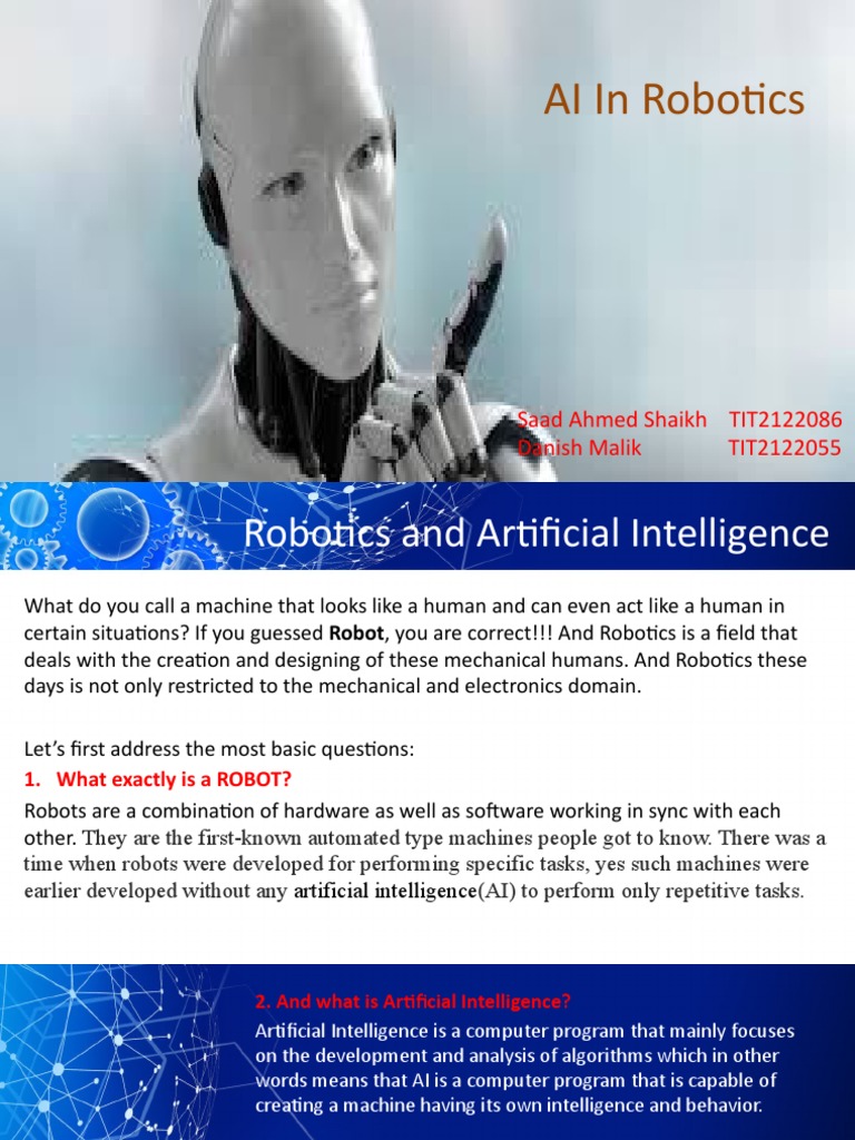 AI in Robotics | PDF | Artificial Intelligence | Intelligence (AI ...