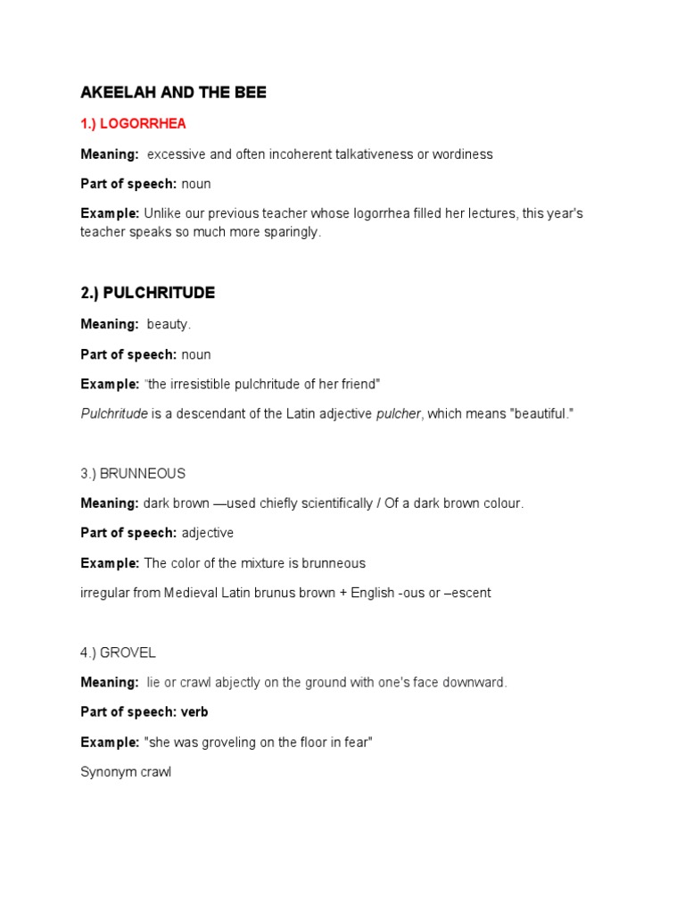 Akeelah and The Bee | PDF | Part Of Speech | Adjective