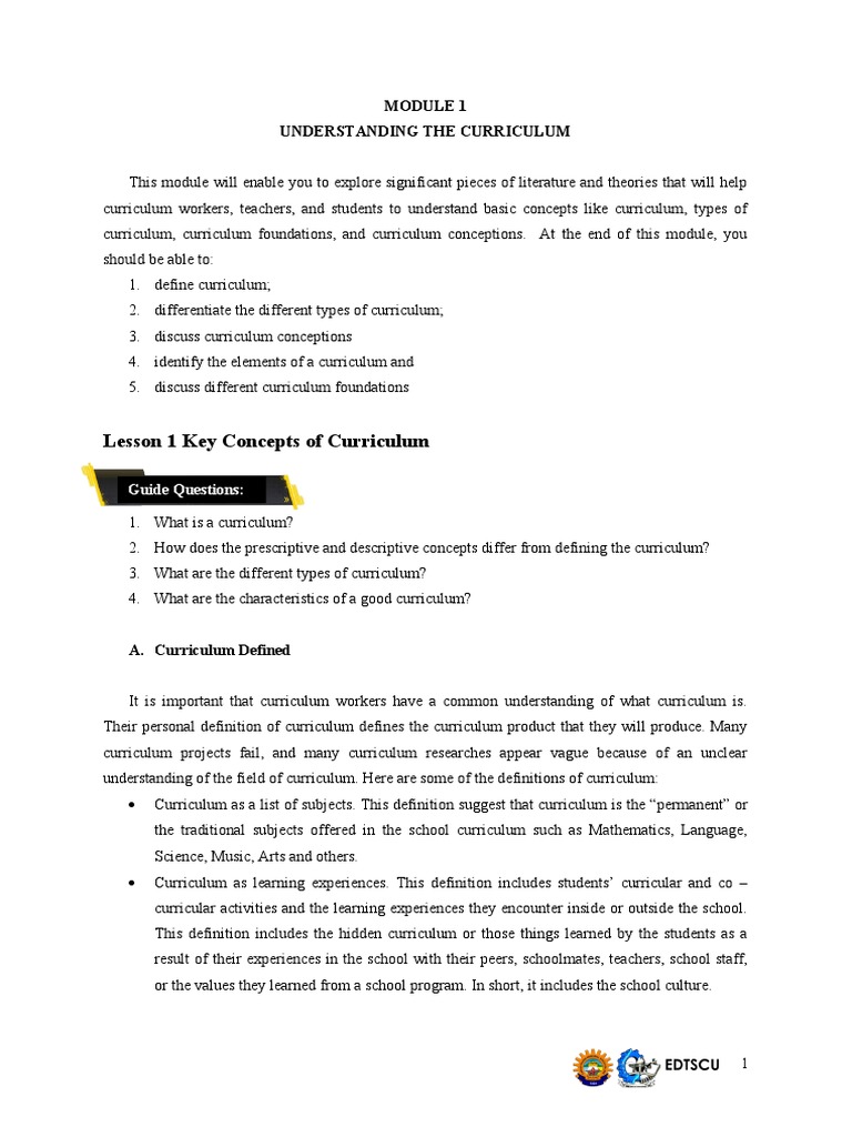 Understanding the Foundations and Concepts of Curriculum Design | PDF | Curriculum | Classical ...