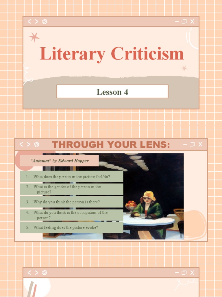 Lesson 4-Literary Criticism | PDF | Literary Criticism | Literary Theory