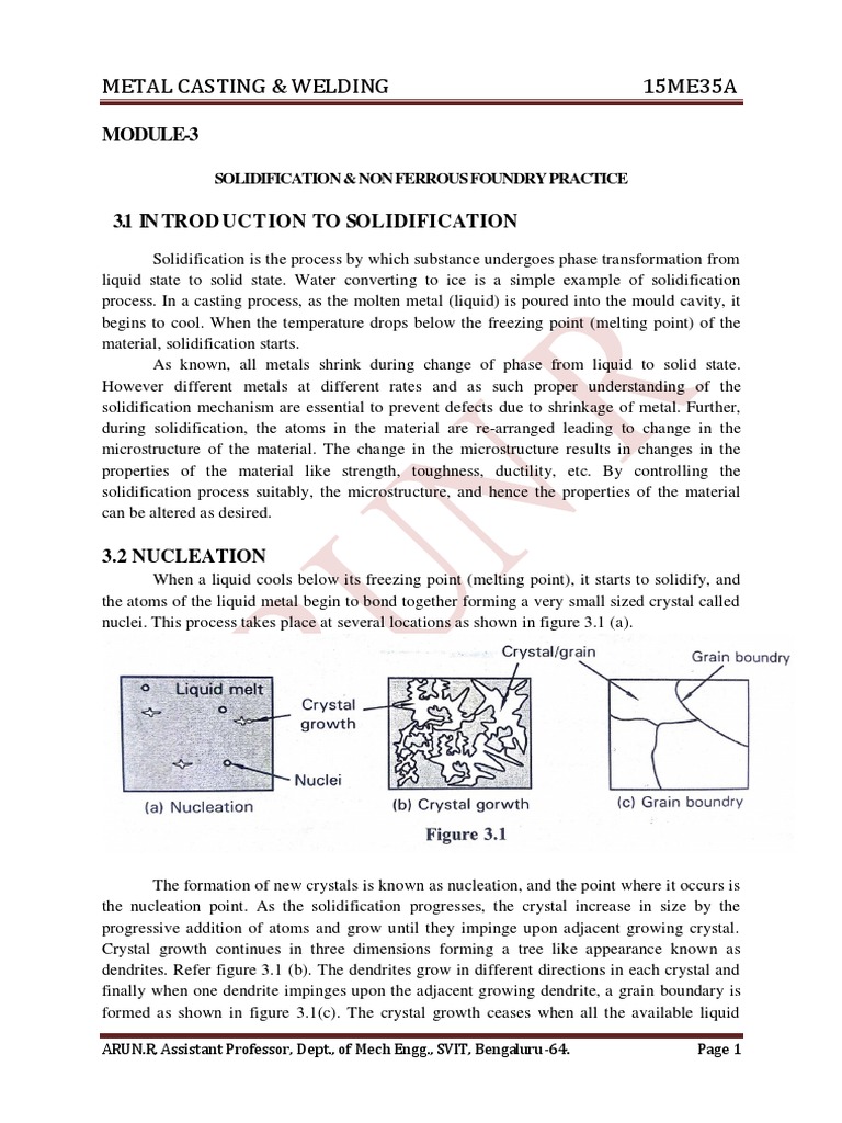 Metal Casting & Welding 15Me35A | PDF | Casting (Metalworking) | Freezing