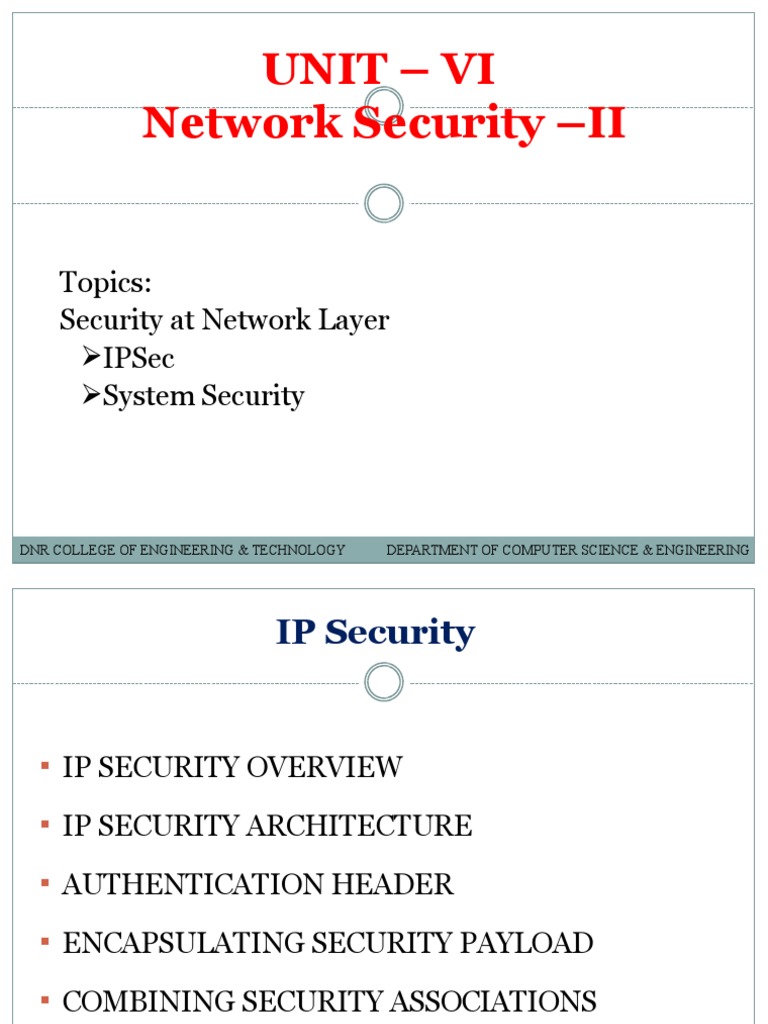 CNS Unit-Vi | PDF | Internet Protocol Suite | Computer Network