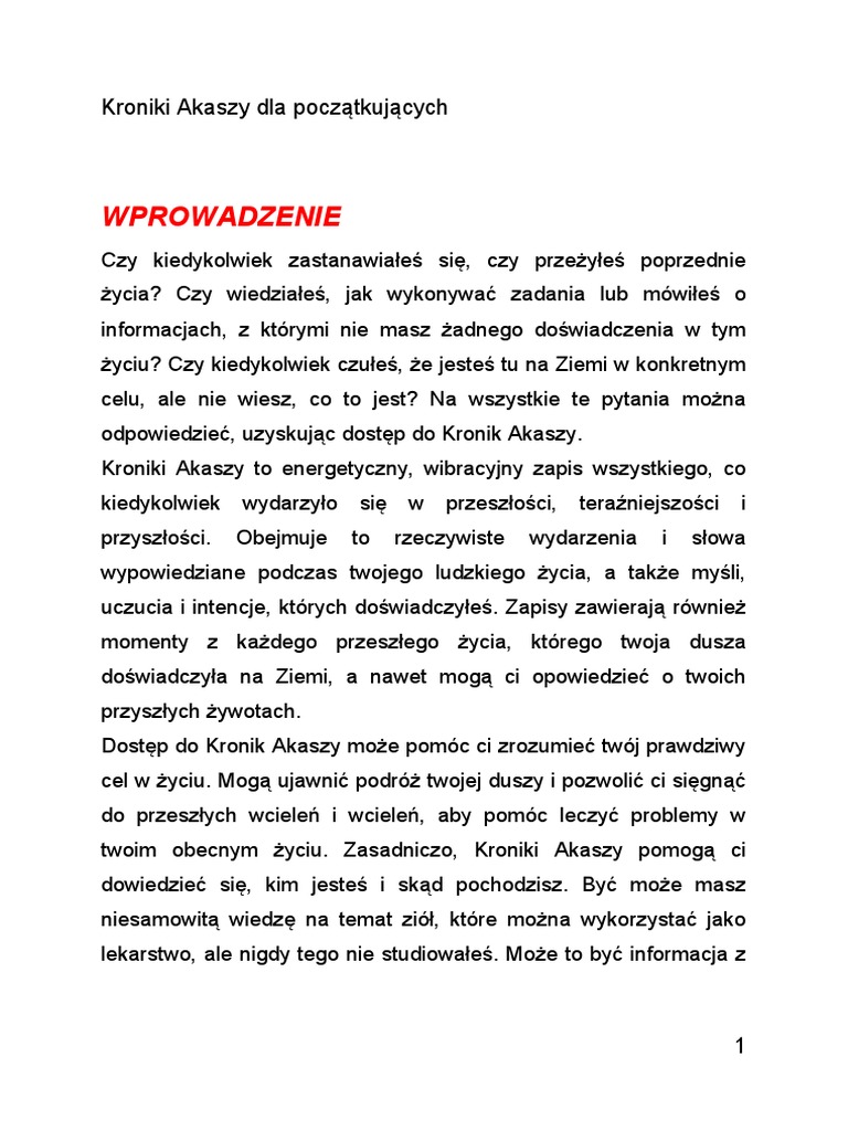 Kroniki Akaszy dla początkujących | PDF
