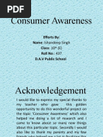 Introduction To Consumer Awareness | PDF | Sales | Questionnaire