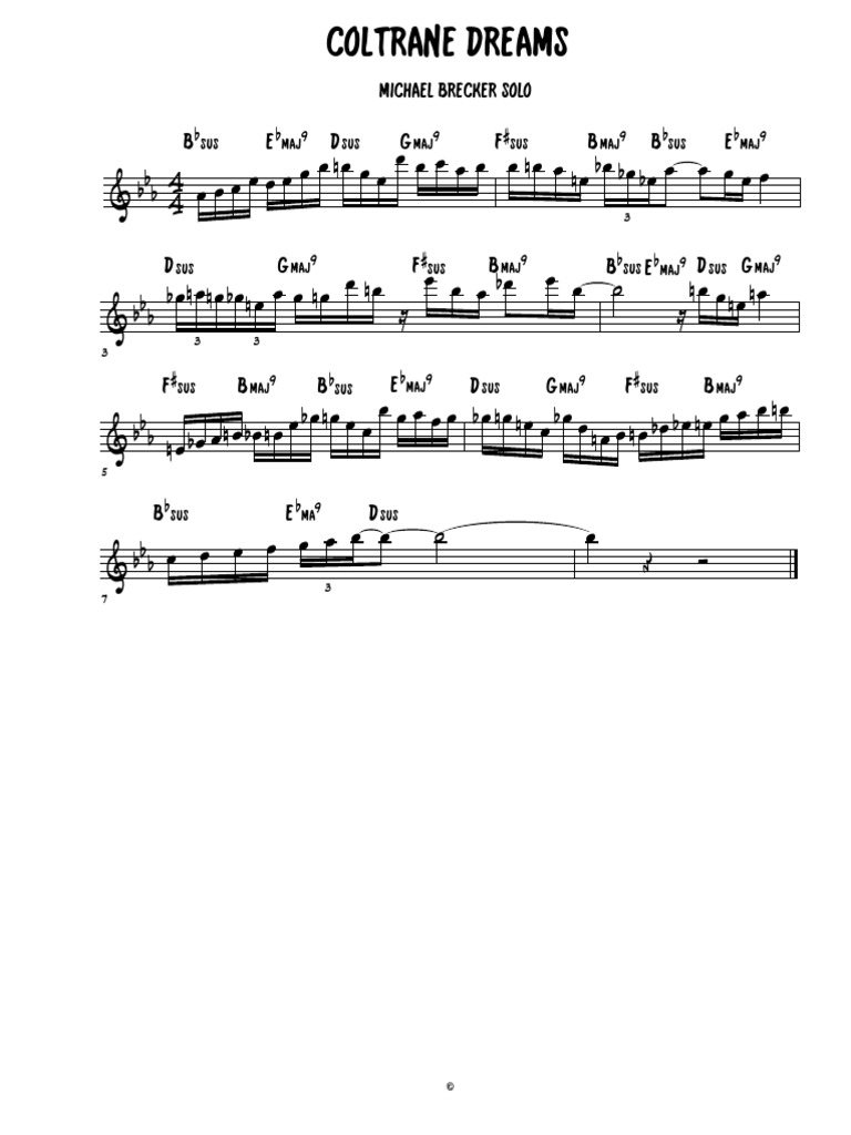 Coltrane Dreams Solo Breckerpdf | PDF