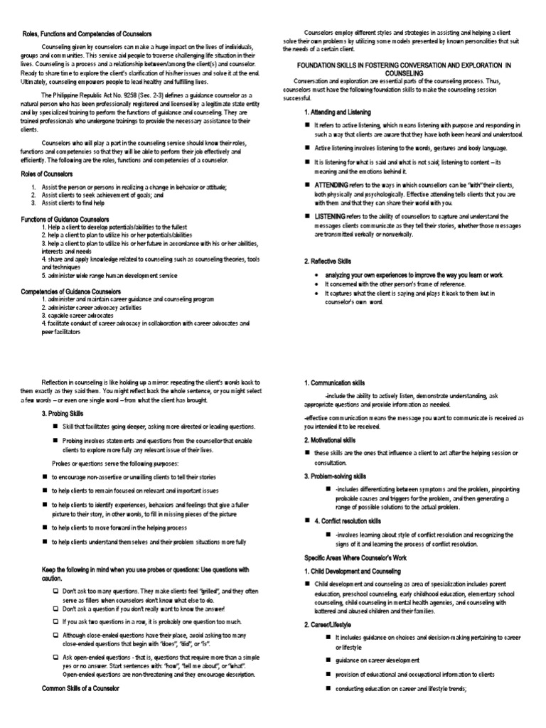 Diass Handout 2 | PDF | Counseling Psychology | Psychotherapy