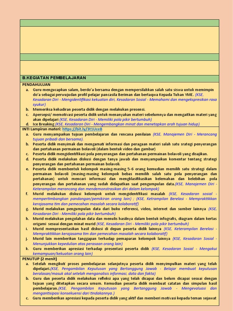 RPP Simulasi Mengajar PJOK Permainan Bolavoli Kls XII Dwi Hendro Susanto FIX | PDF