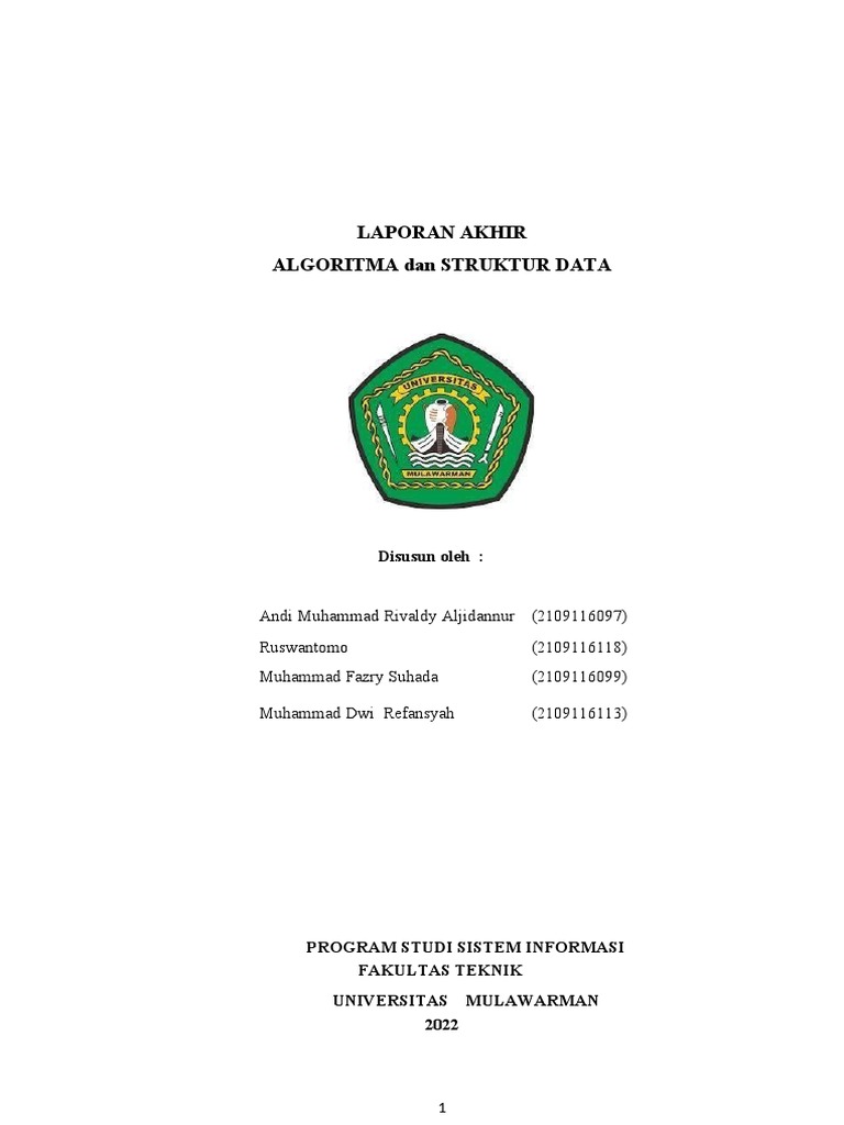 Laporan Akhir ASD - UAS - Kelompok 4 | PDF Laporan Akhir ASD - UAS - Kelompok 4 | PDF