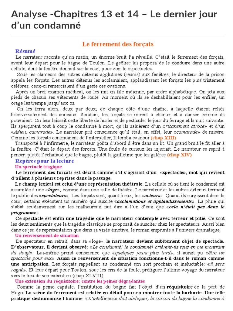 Analyse des chapitres 13 et 14 | PDF | Théâtre