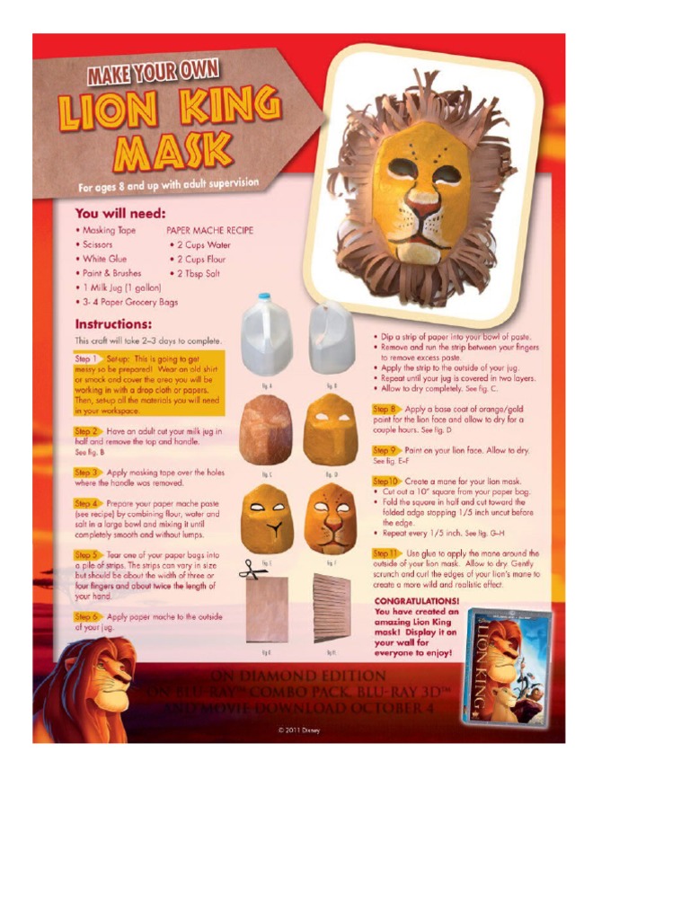 Print Page Lion King Mask | PDF