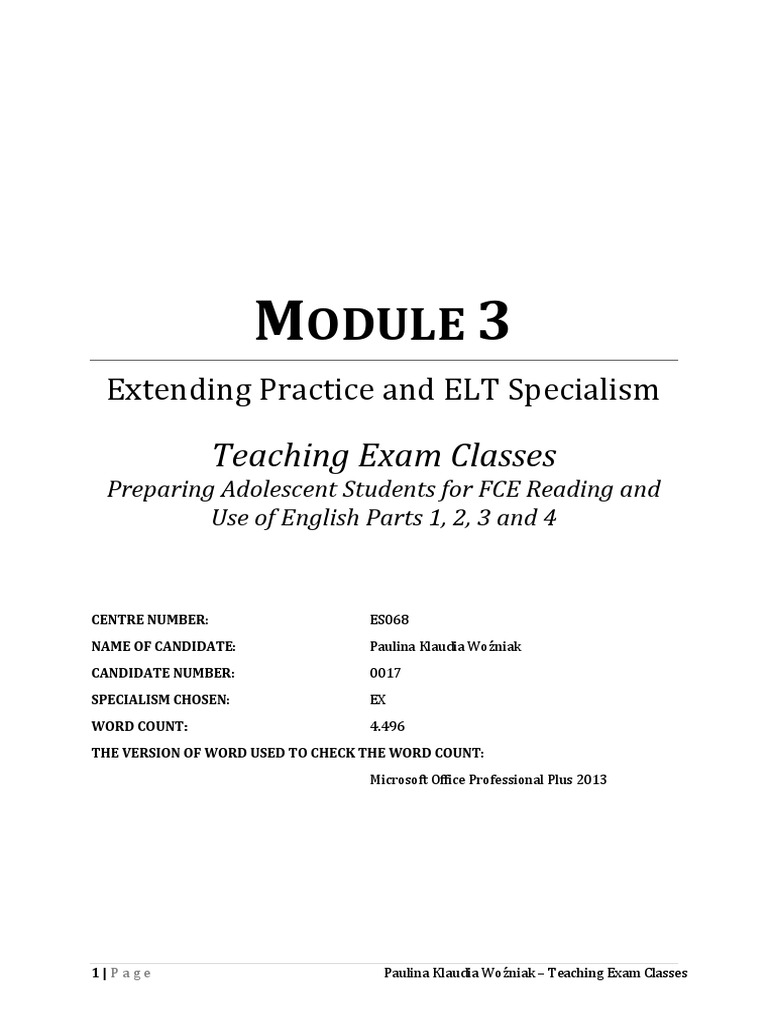 MODULE 3 Extending Practice and ELT Spec | PDF | Teachers | English As ...