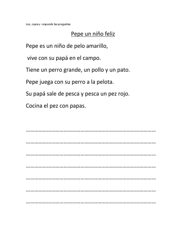 Lectura Comprensiva Con La Letra P | PDF