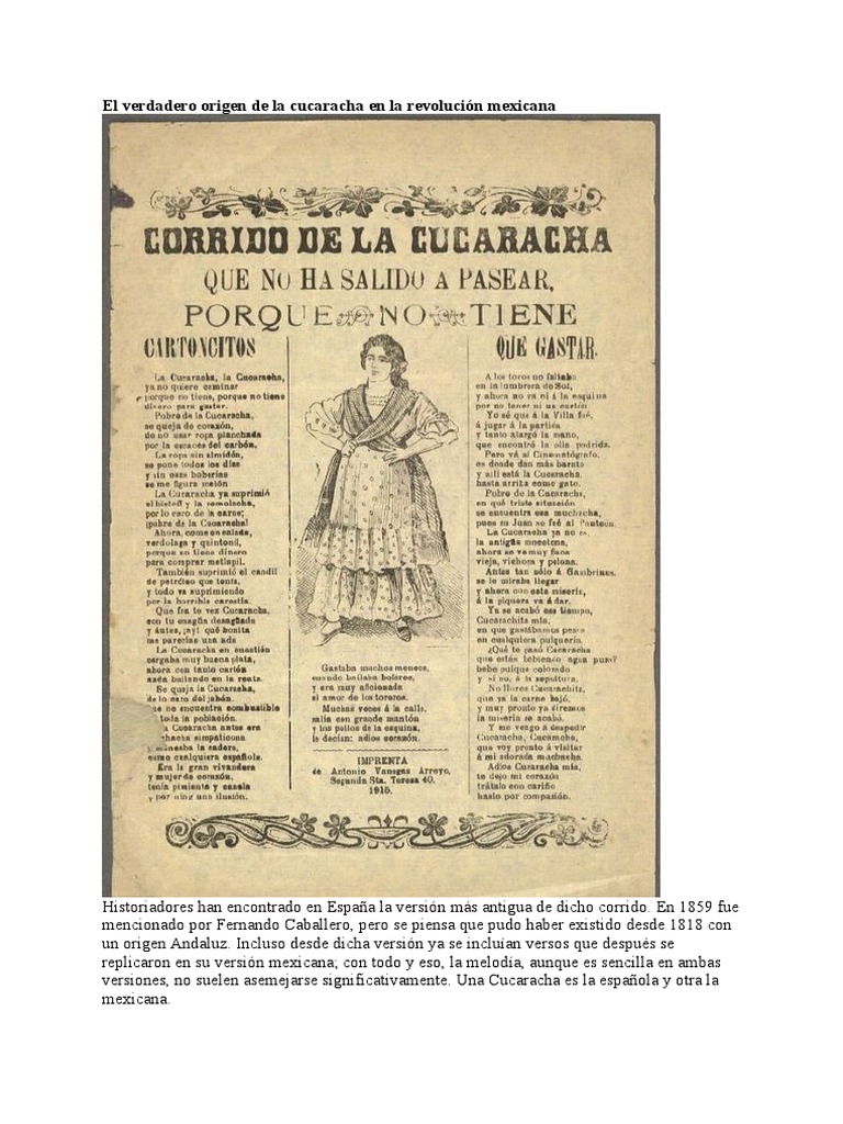 El Verdadero Origen de La Cucaracha en La Revolución Mexicana | PDF ...