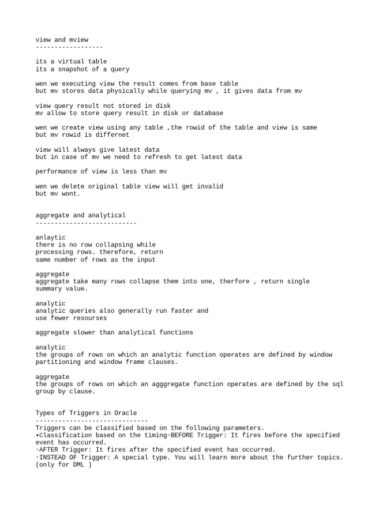 Differences | PDF | Pl/Sql | Table (Database)