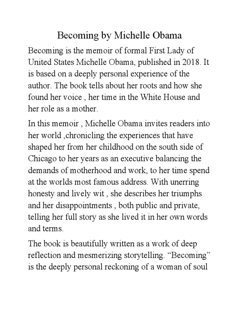 Michelle Obama's Memoir: Becoming | PDF
