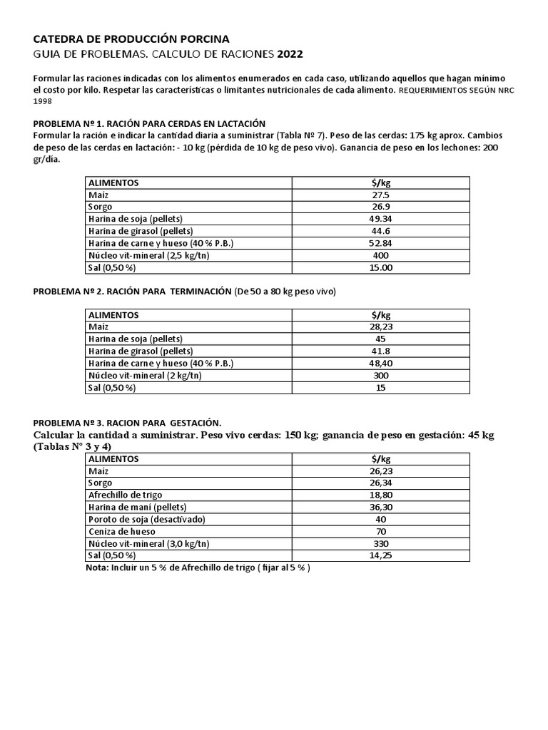 GUIA Calculo Raciones 2022 120481828721 | PDF | Nueces y semillas ...