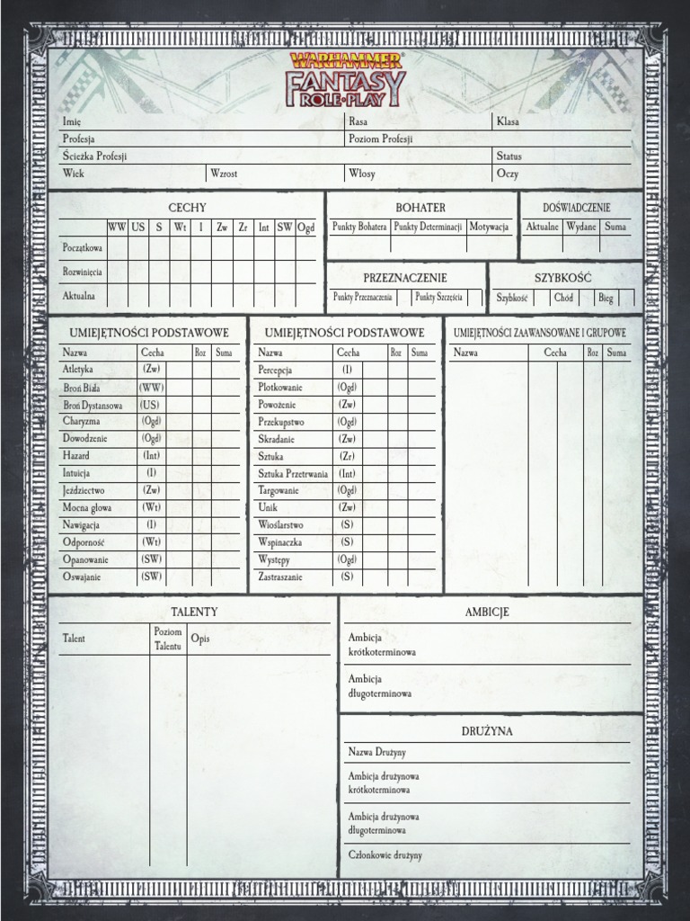 WFRP 4ed Final Edytowalna | PDF