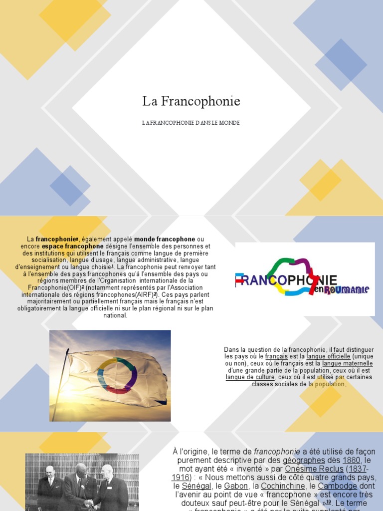 La Francophonie | PDF | Langue française | États et gouvernements ...