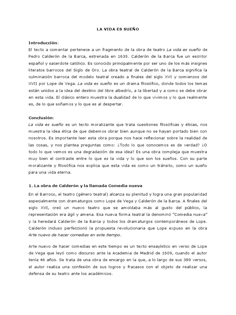 La Vida Es Sueño | PDF