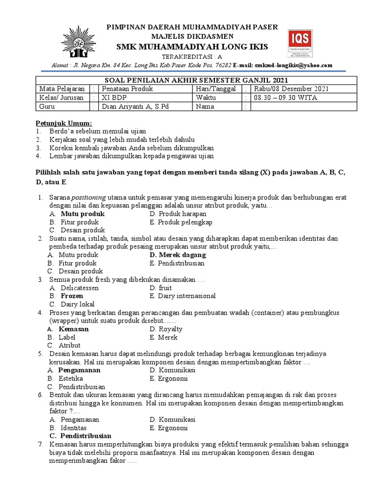 Penataan Produk XI BDP | PDF