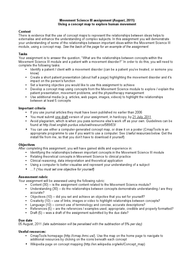 Concept Mapping in A Human Movement Science Module | PDF | Concept ...