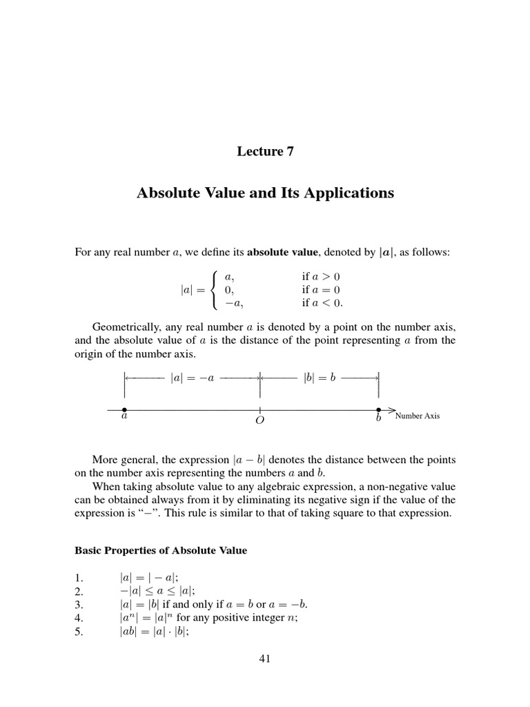Linear Equations In Absolute Values | Pdf | Equations | Numbers