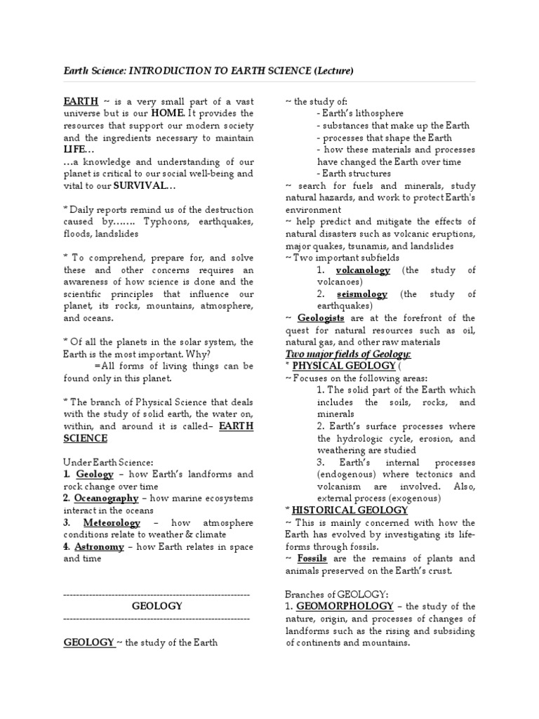 Introduction to Earth Science | PDF | Heliocentrism | Meteorology