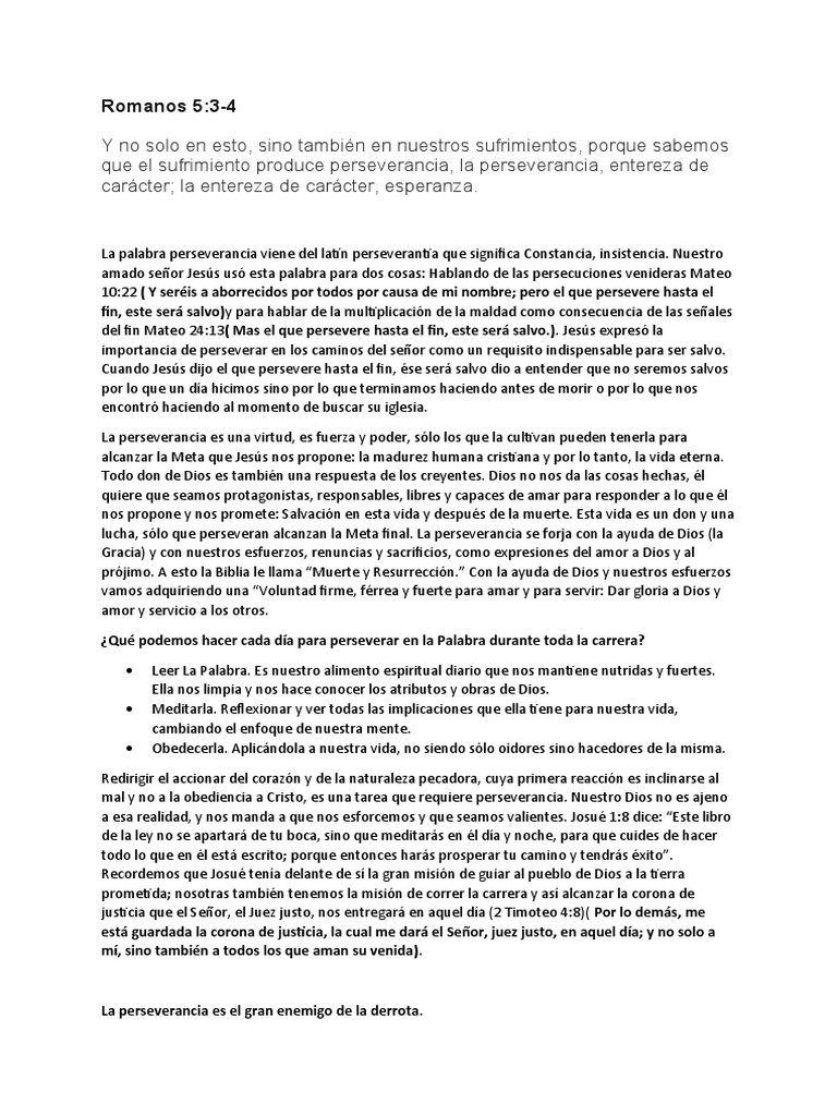 Perseverando en La Voluntad de Dios | PDF | Fe | Amor