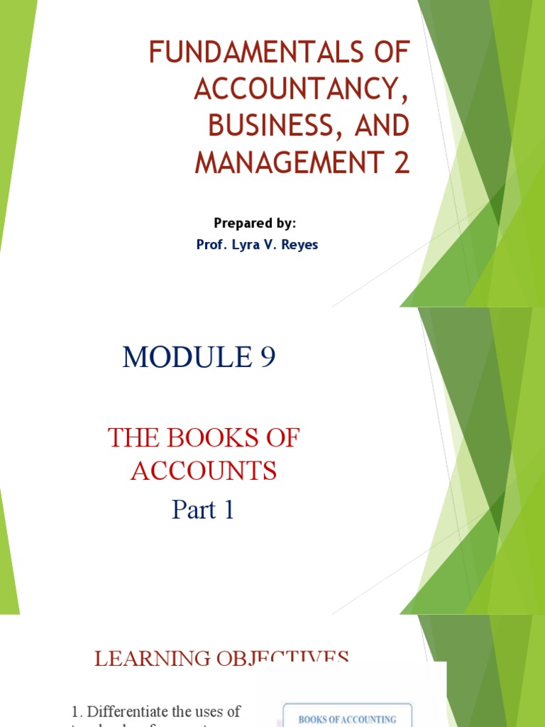Accounting 1 Module 9 - The Books of Accounts - Journals Part 1 | PDF ...