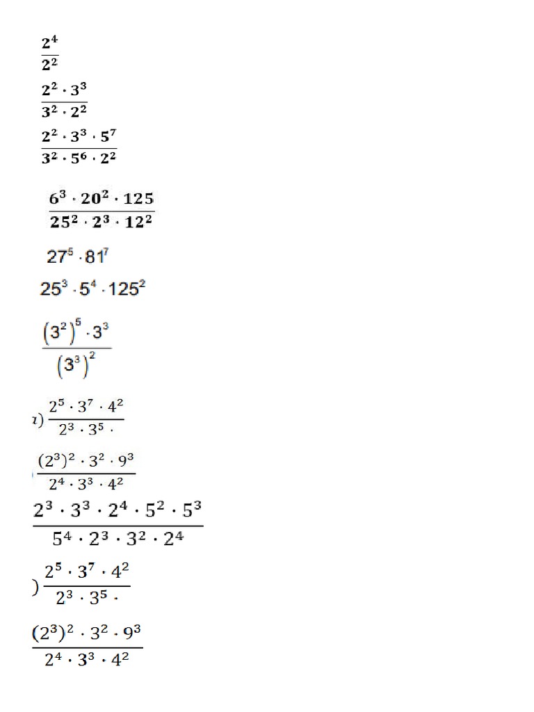 Ejercicios Potencias | PDF