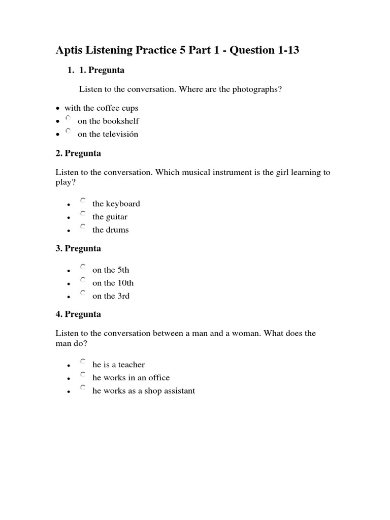 Aptis Listening Practice: Questions assessing comprehension of ...