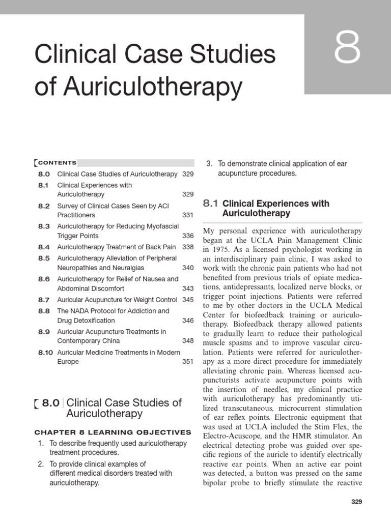 Chapter 8. Clinical Case Studies of Auriculotherapy | PDF | Substance Abuse | Mental Disorder