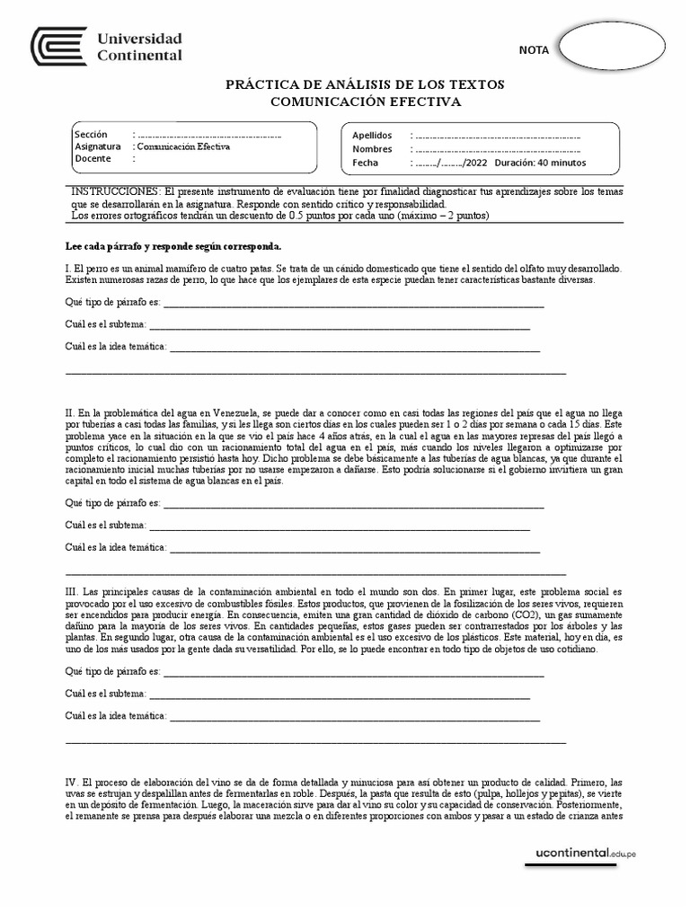 Practica Semana 2 Comu | PDF | Vino | Sustantivo