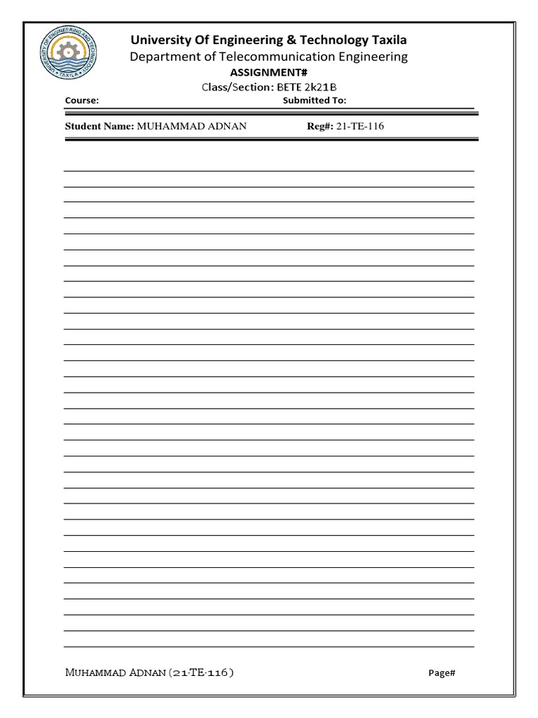 Assignment & Cover Page | PDF