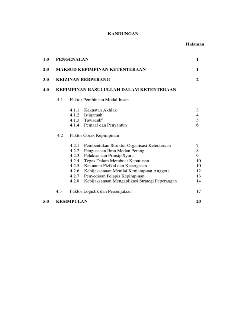 Kepimpinan Rasulullah Dalam Ketenteraan | PDF