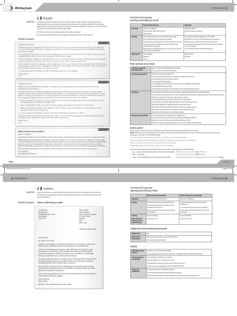 B1 Writing Bank | PDF