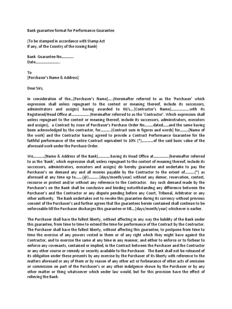 BG Format PBG | Download Free PDF | Guarantee | Business Law