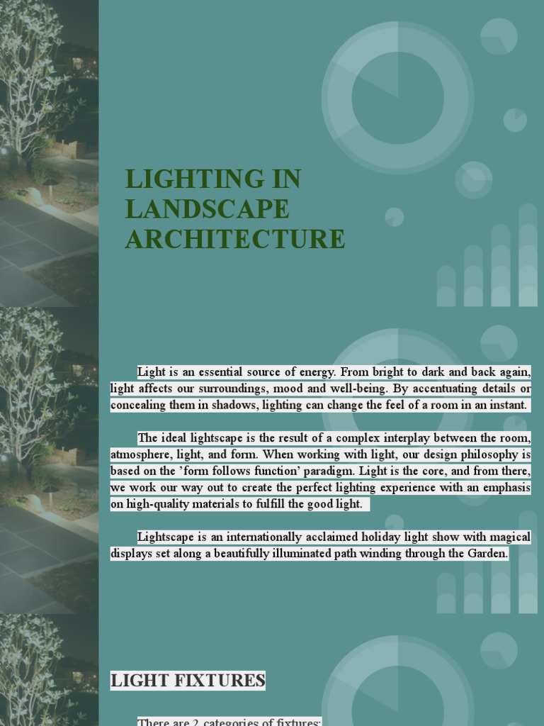 Lighting in Landscape Architecture | PDF | Lighting | Light