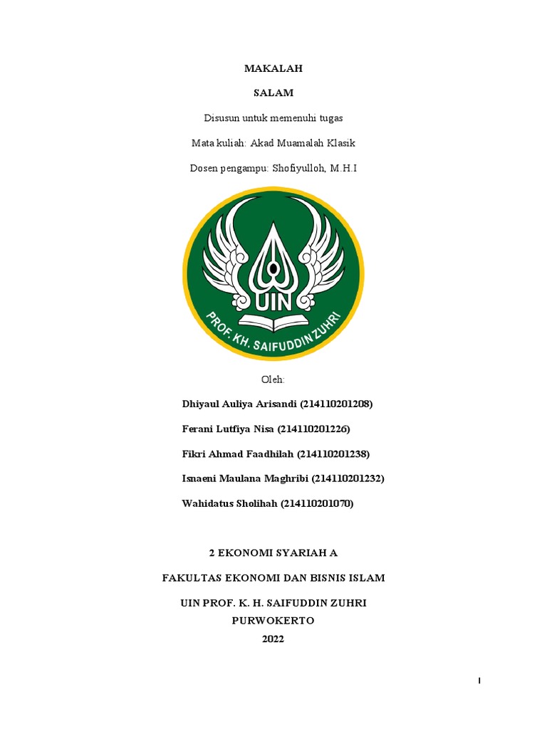 MAKALAH 3 Akad Muamalah Klasik | PDF