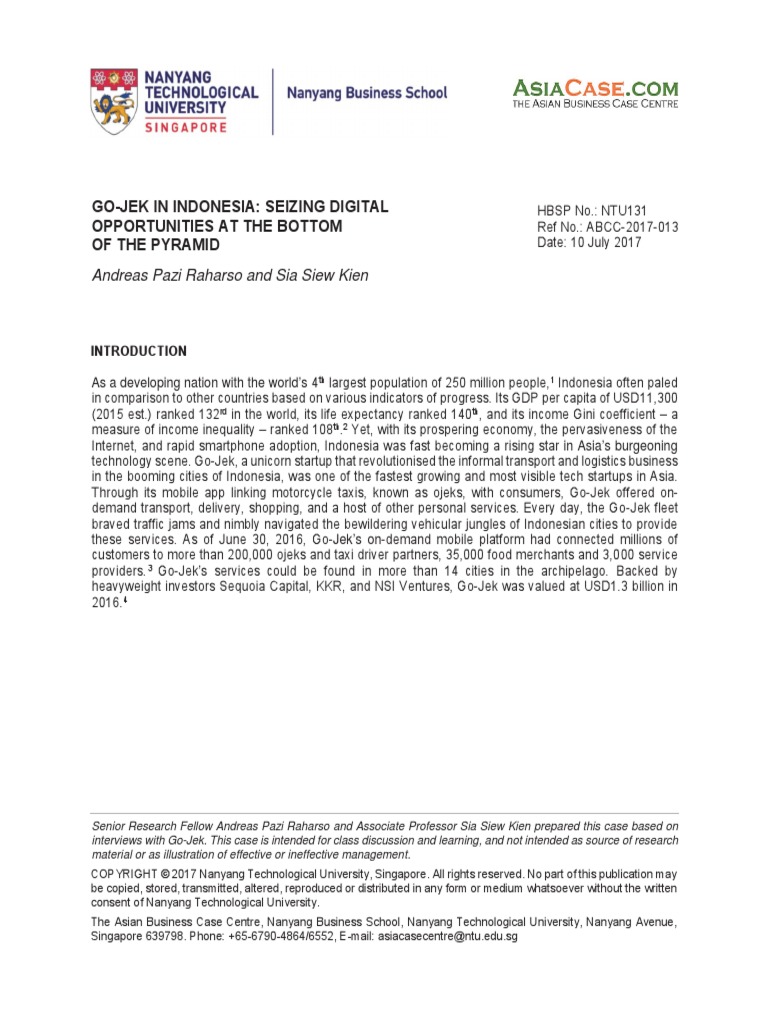 Case 4 Gojek | PDF | Economies | Business