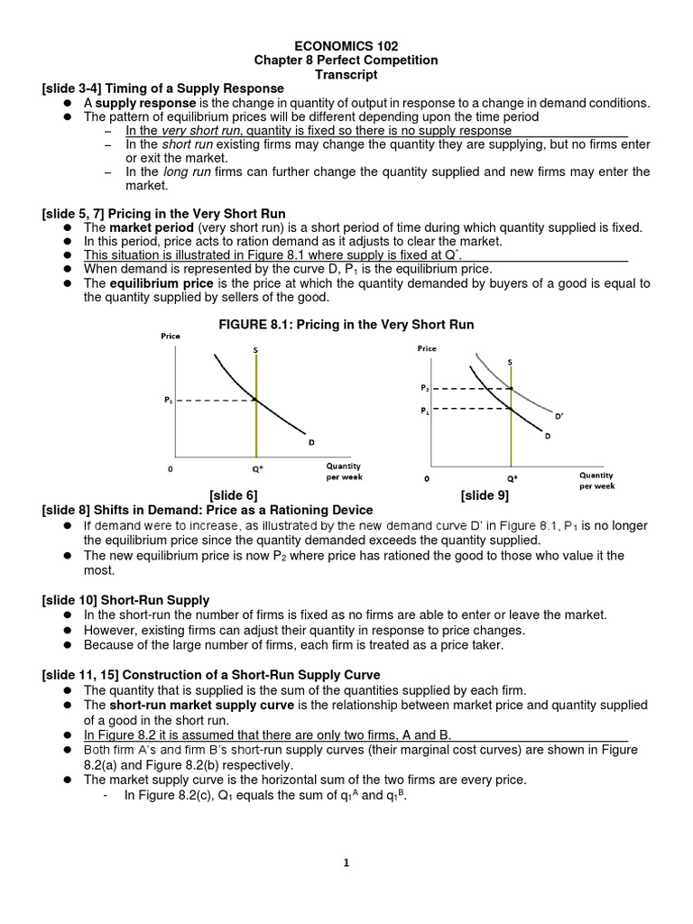 Econ 102 - Chapter 8 | PDF | Supply And Demand | Long Run And Short Run