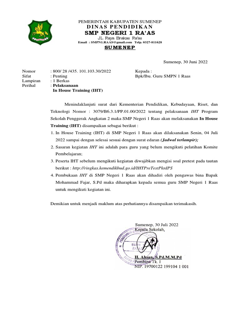 IHT SMPN 1 RAAS Fix | PDF