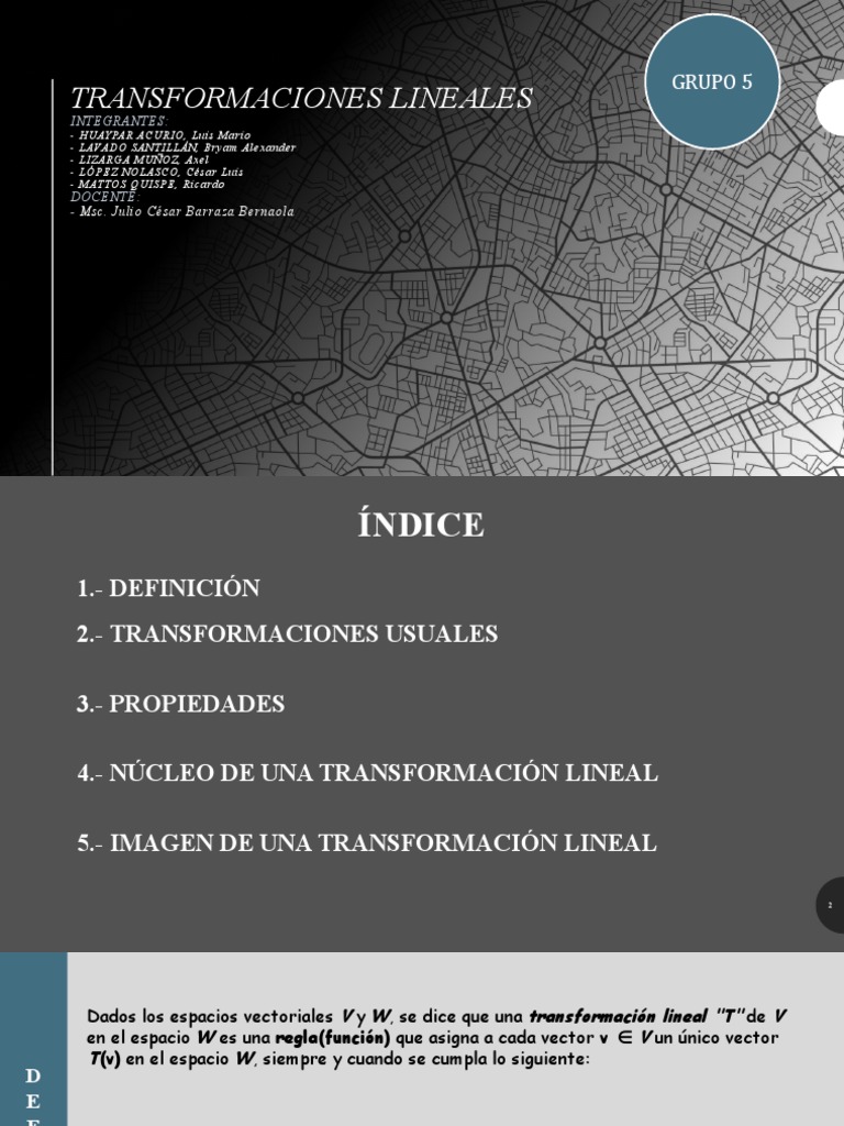 Transformaciones Lineales | PDF | Mapa lineal | Espacio vectorial