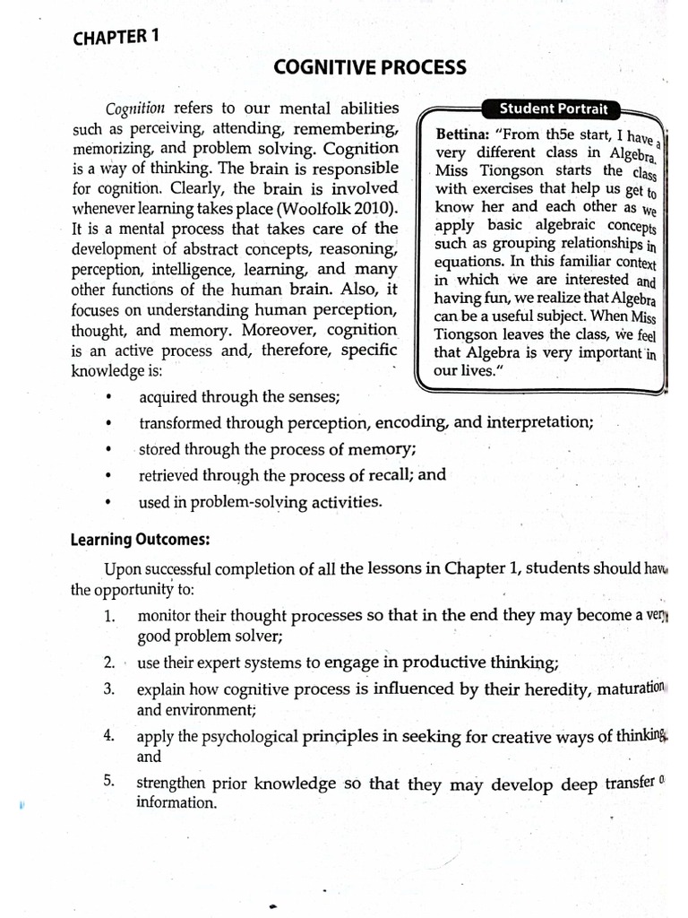 Cognitive Process in Learning | PDF