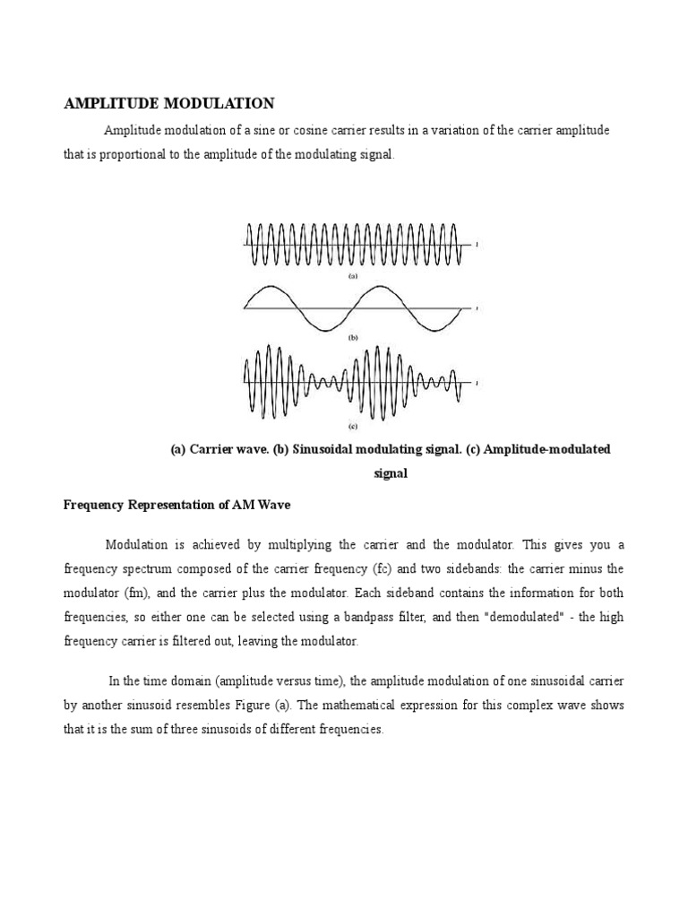 Amplitude Modulation | PDF | Detector (Radio) | Modulation Amplitude Modulation | PDF | Detector (Radio) | Modulation
